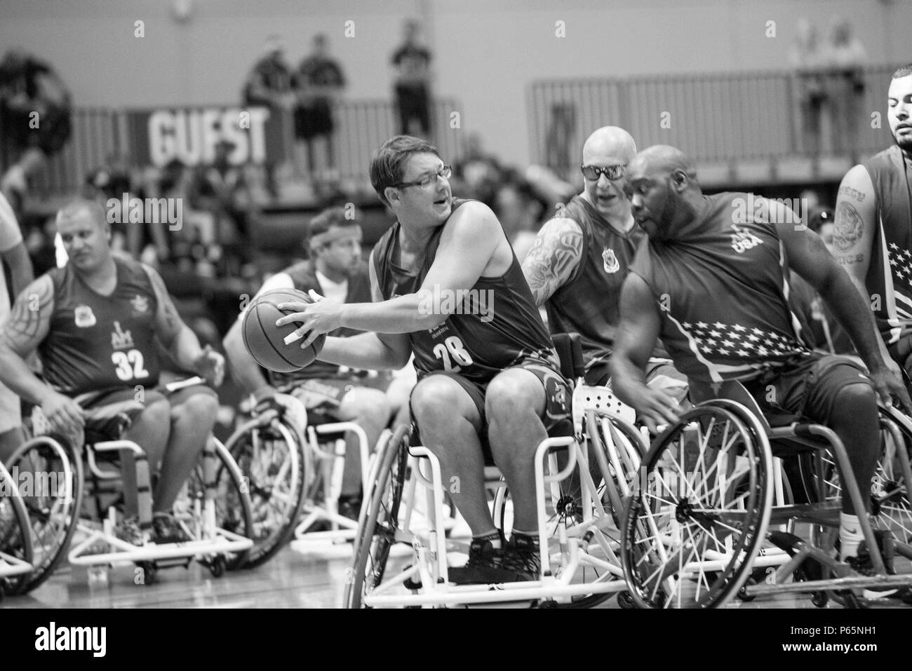 160506-F-WU507-014: Team US and Team Australia compete in a wheel chair ...