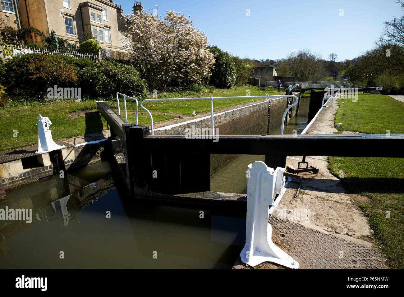 Bath top lock on the Kennet and Avon Canal Bath England UK Stock Photo ...