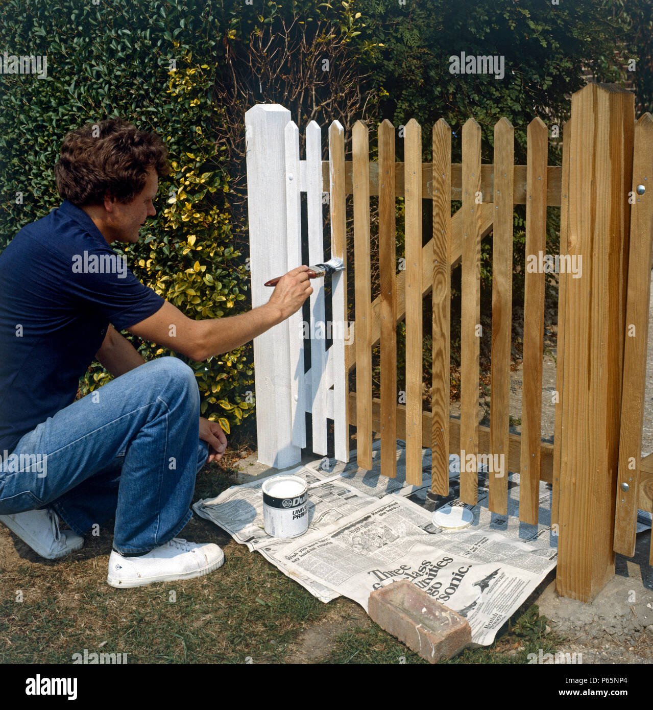 Front gate installation Stock Photo - Alamy