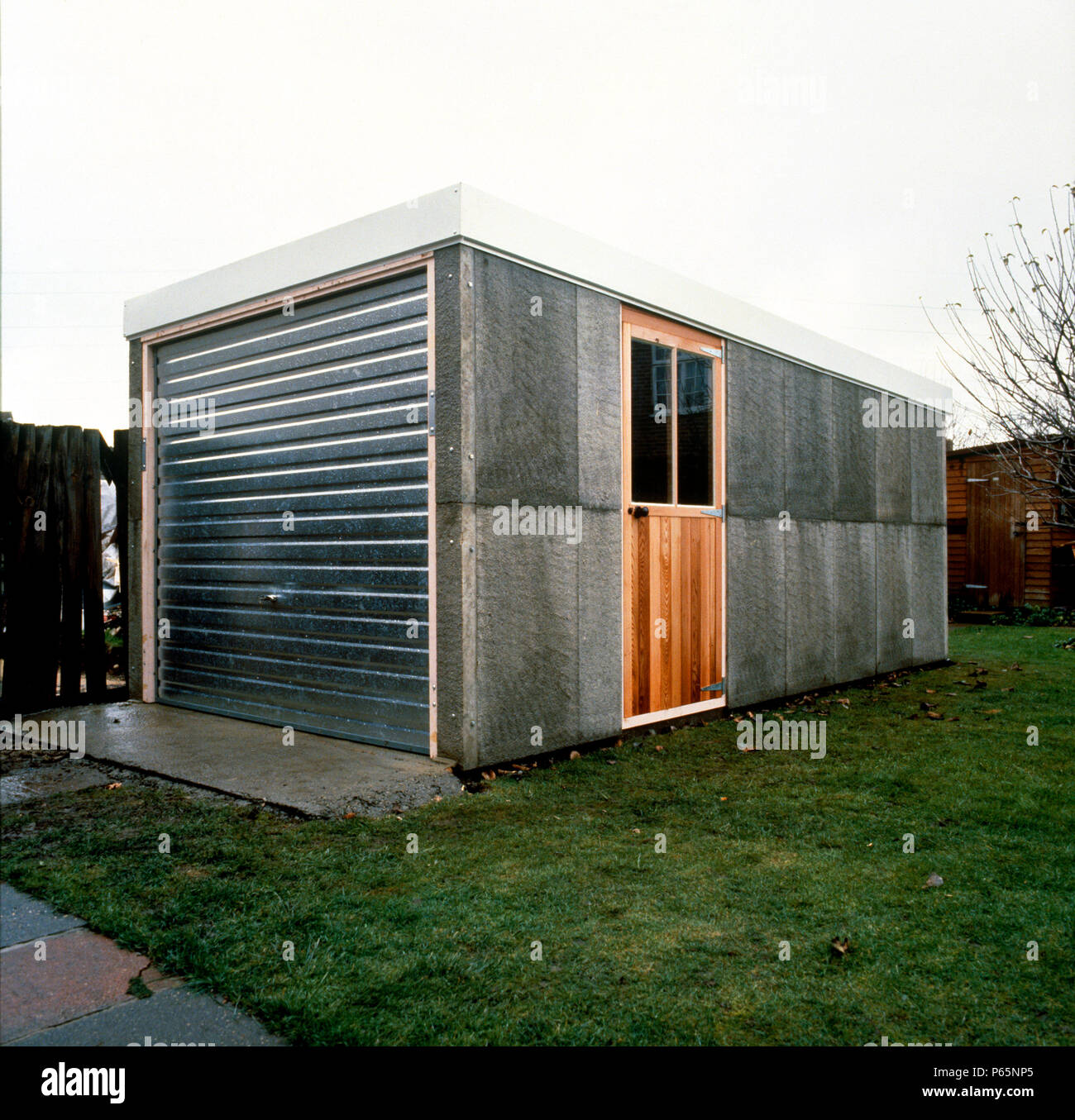 Garage constructed with Precast concrete blocks Stock Photo - Alamy