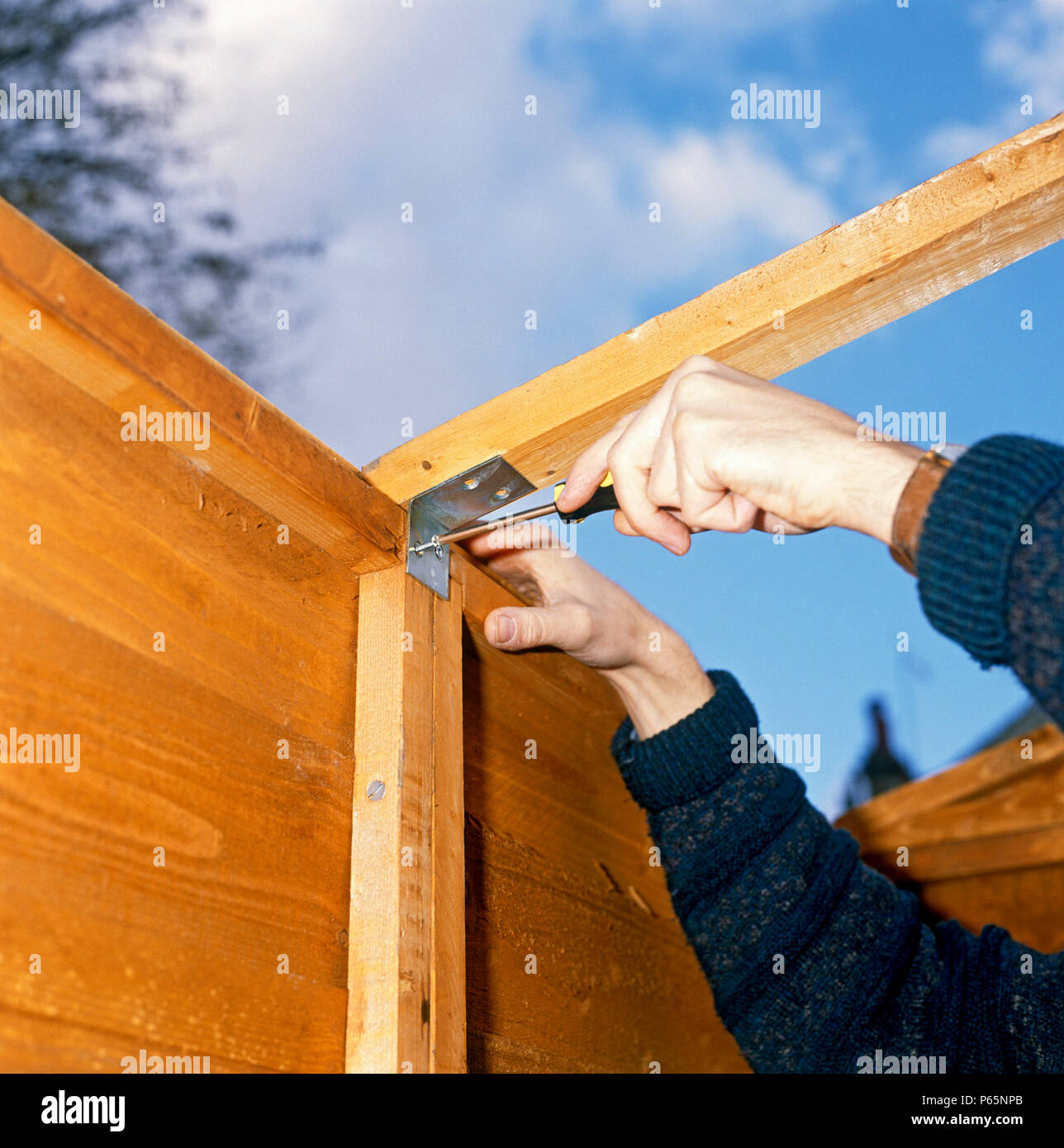 Garden Shed construction Stock Photo - Alamy