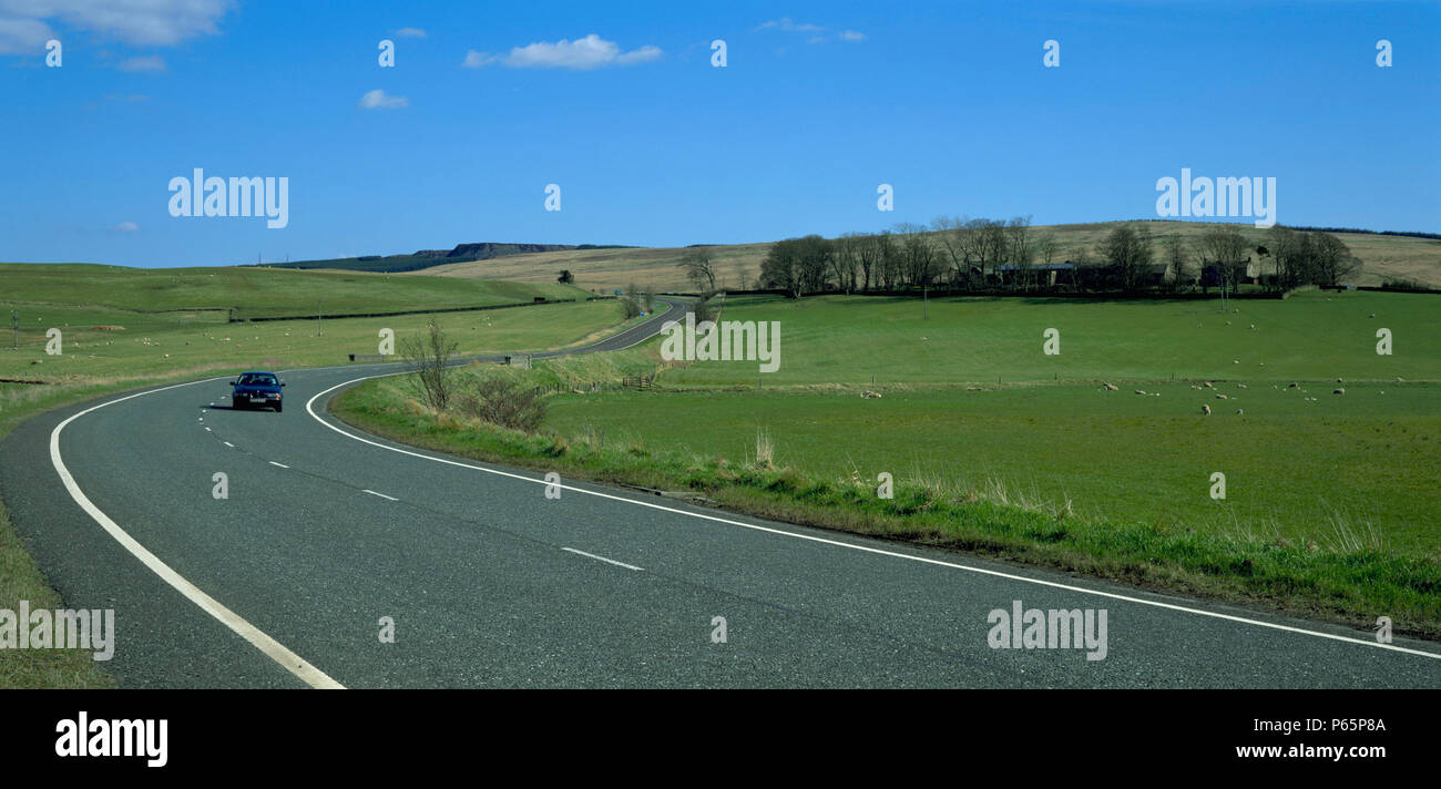 Trunk road in Northumberland, England, UK Stock Photo - Alamy