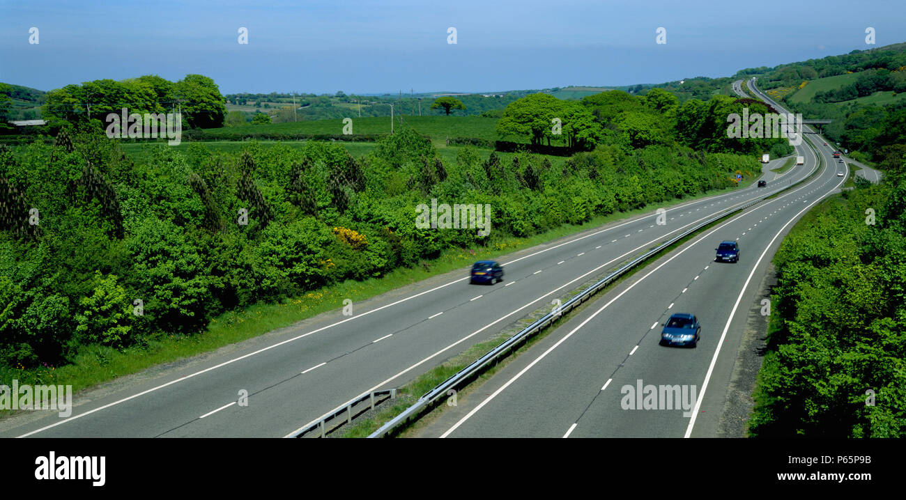 Rural dual carriageway road, Devon, United Kingdom Stock Photo - Alamy