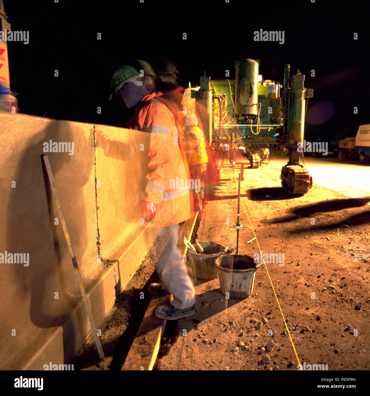 Night maintenance work, M1 motorway, North London Stock Photo - Alamy