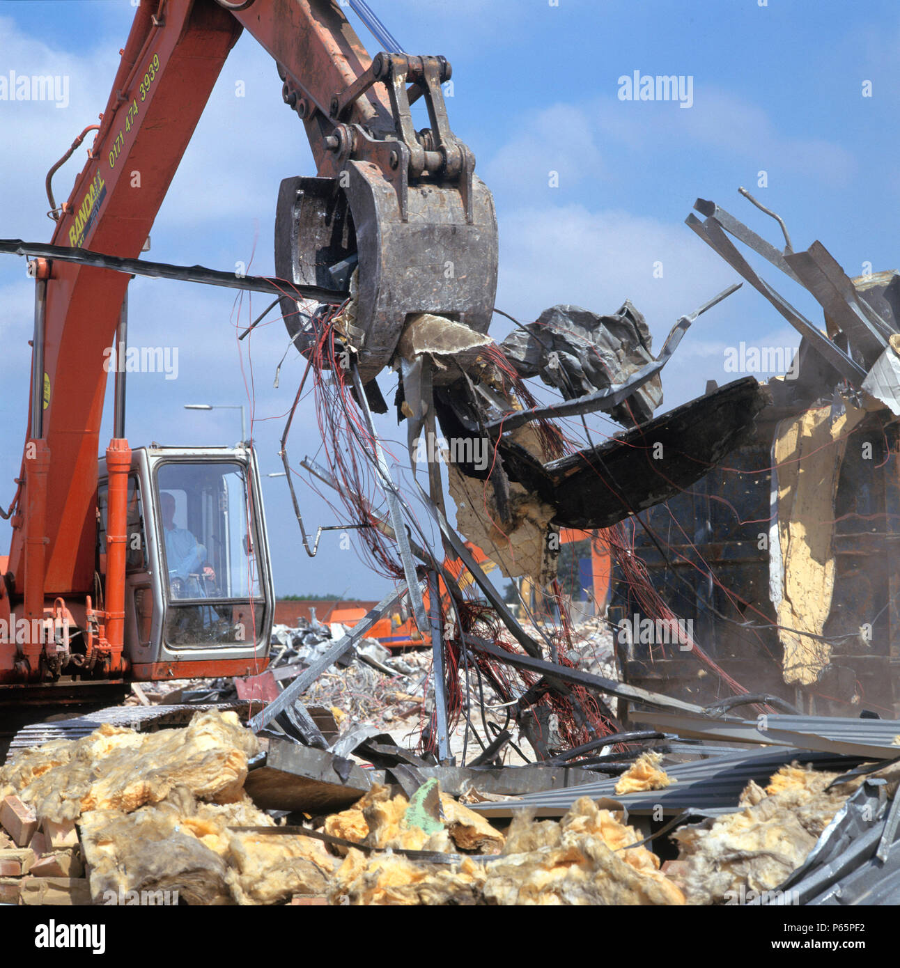 Waste management on a demolition site Stock Photo - Alamy