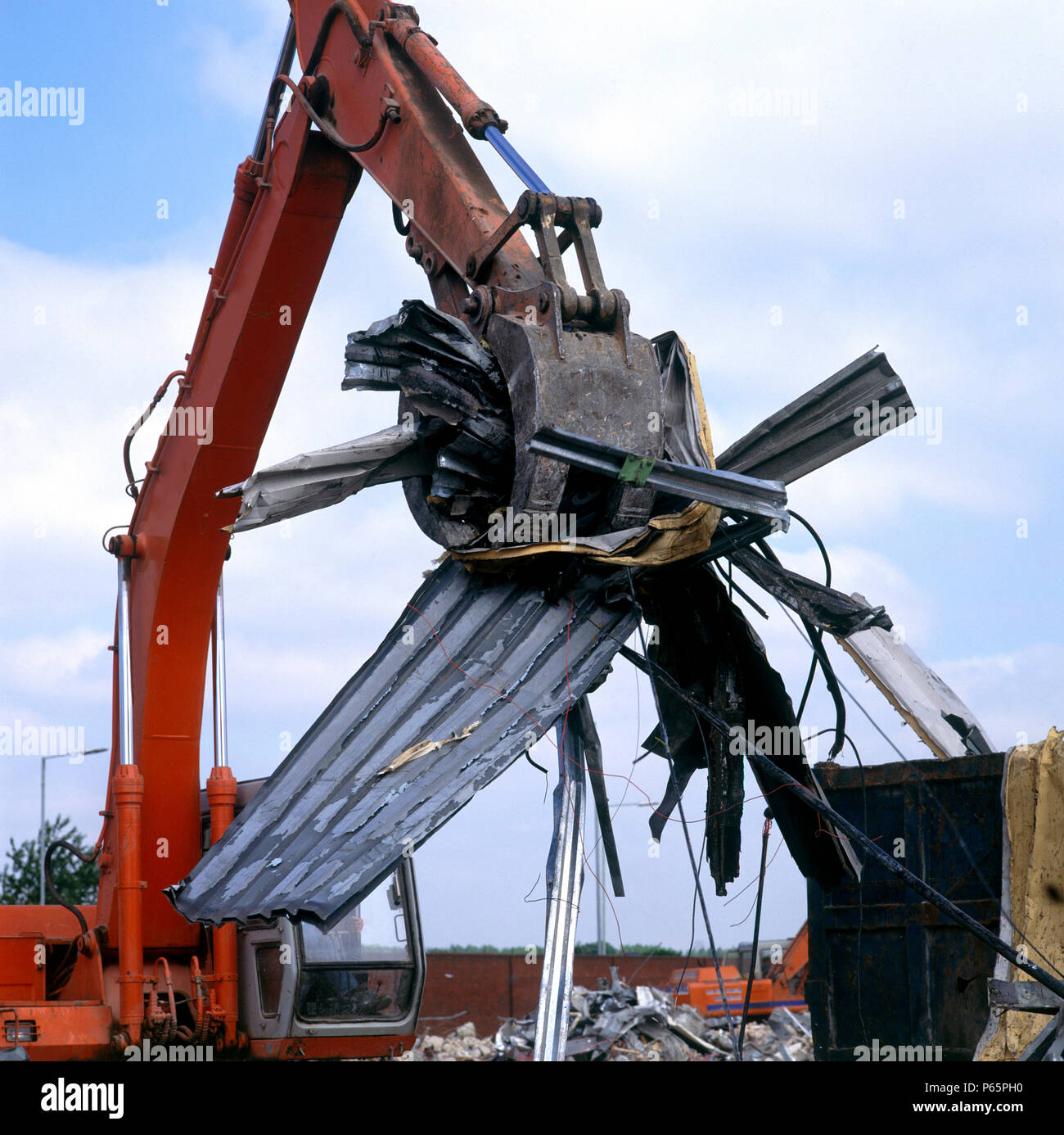 Waste management on a demolition site Stock Photo - Alamy