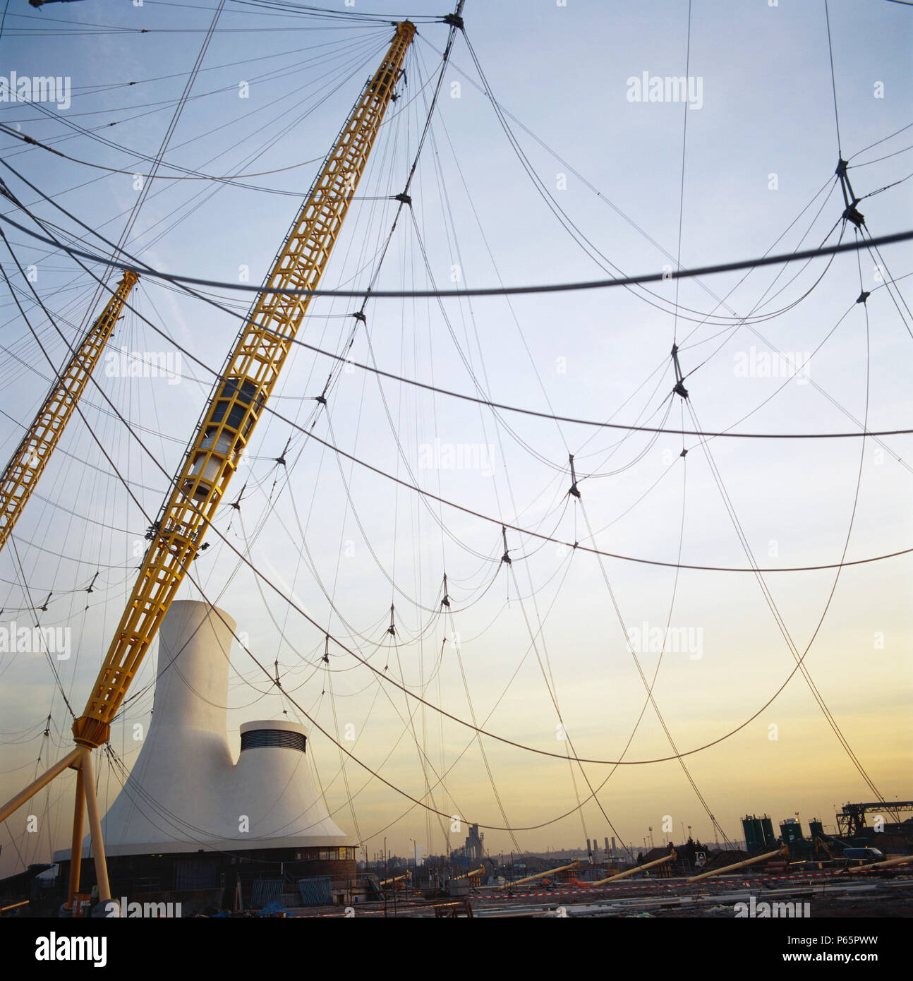 Construction of the Millennium Dome, Greenwich, London, UK Stock Photo ...