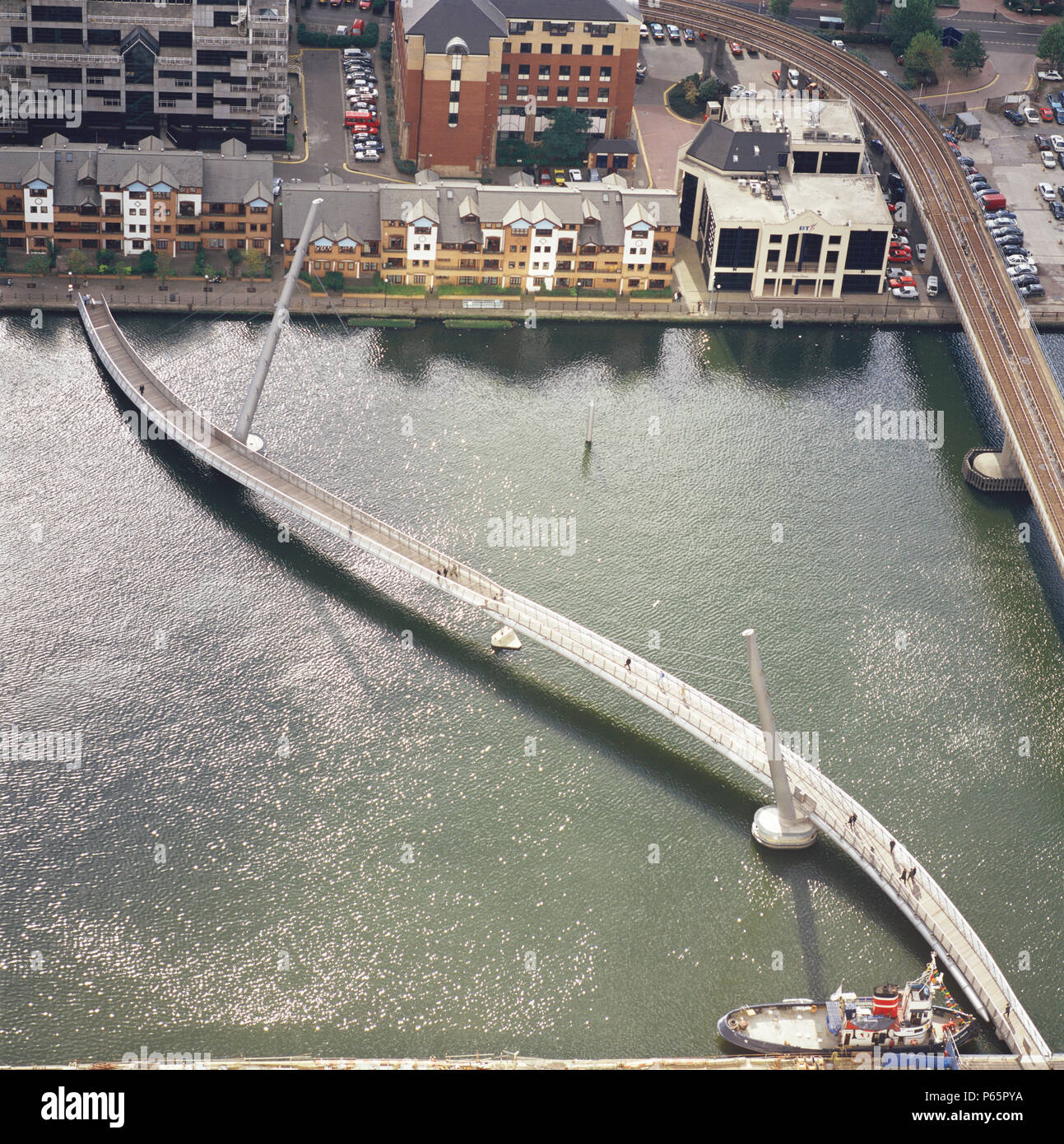 South Quay Footbridge connecting South Quay and Heron Quay, West India ...