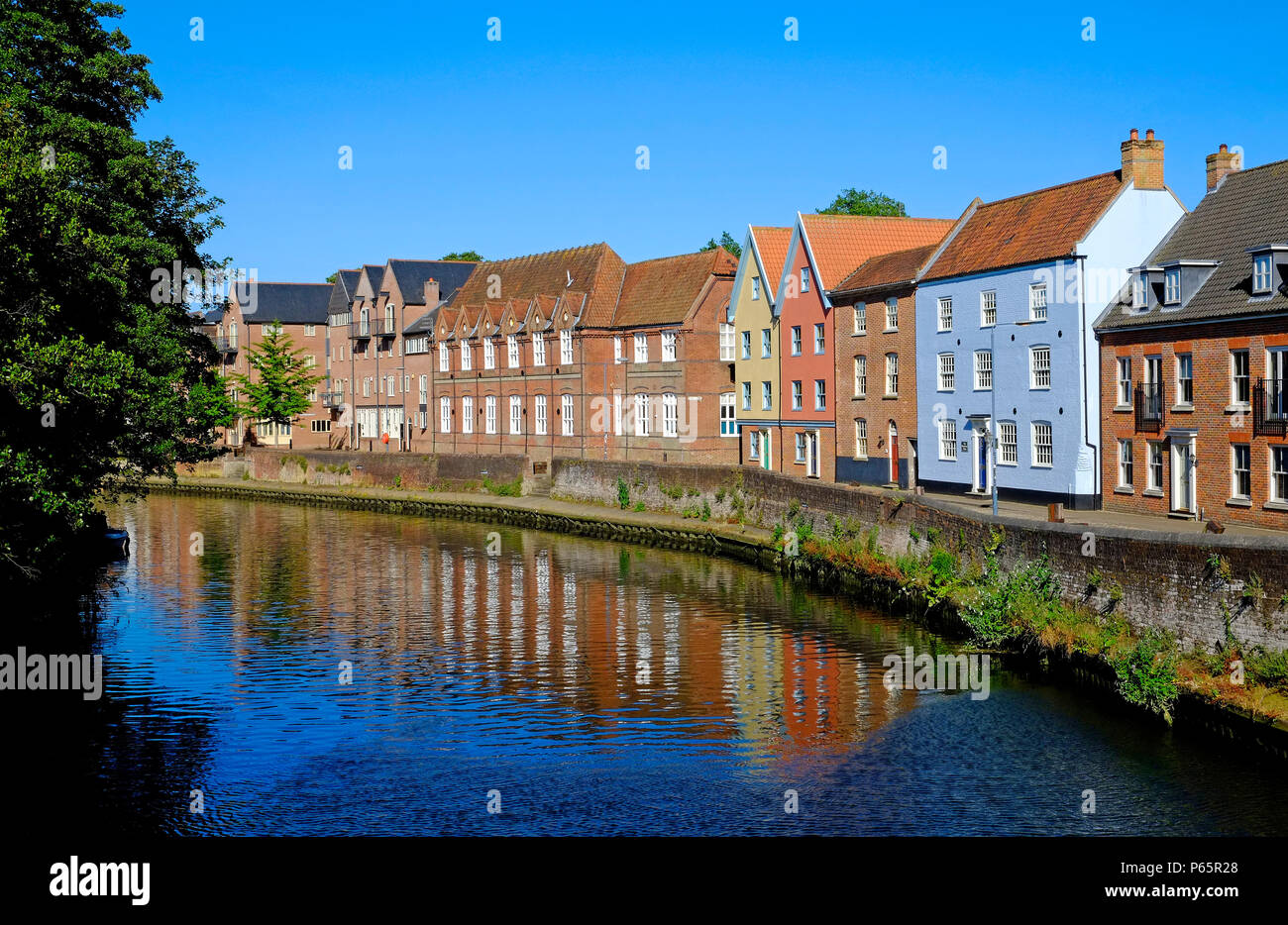 quay side, river wensum, norwich, norfolk, england Stock Photo - Alamy