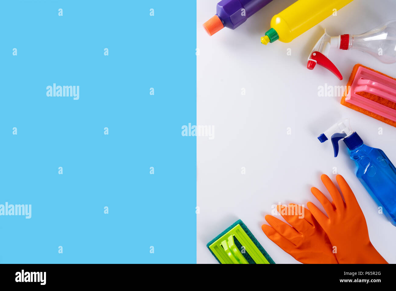 Colorful cleaning kitchen, bathroom and other rooms Clean service ...