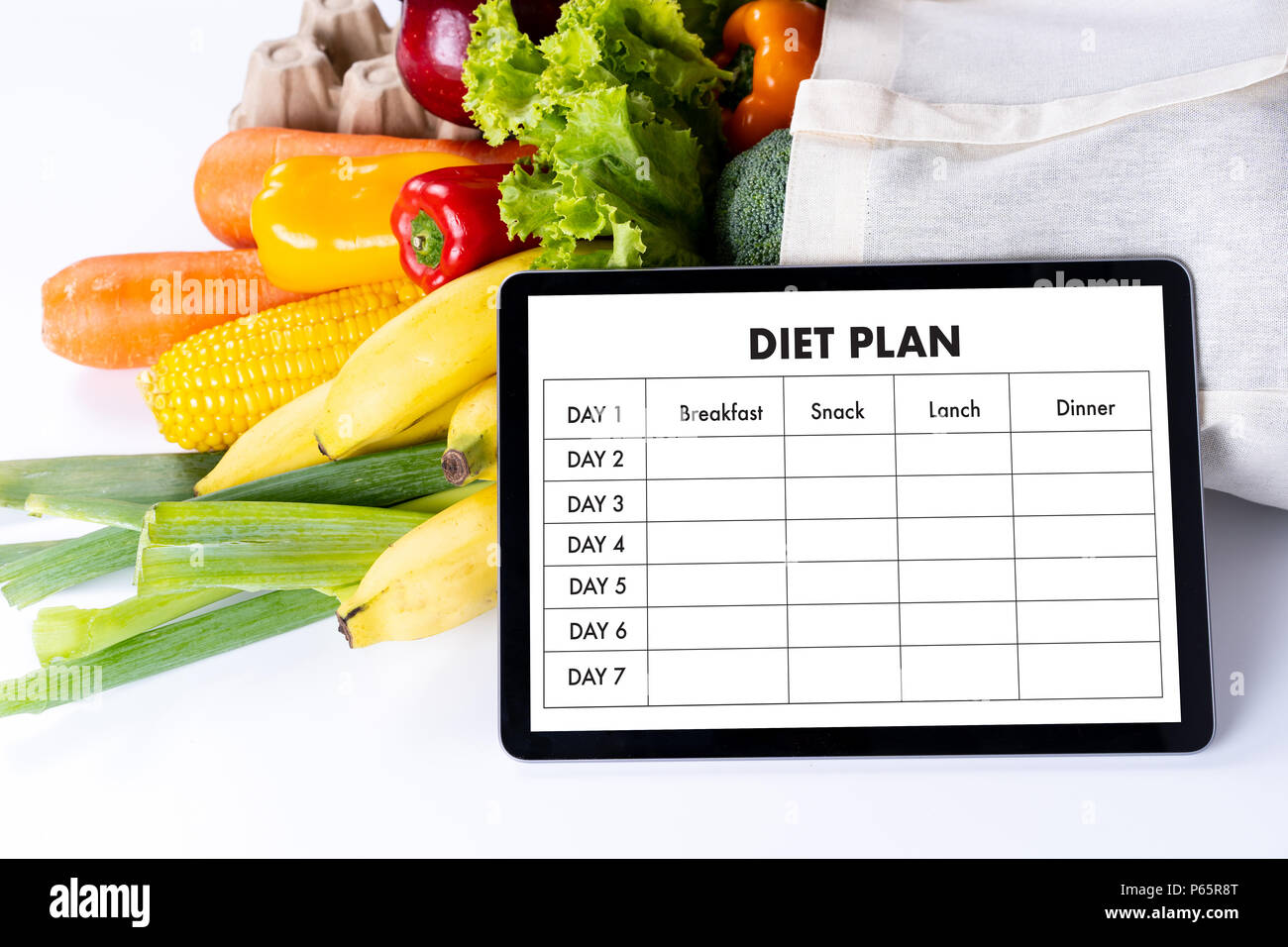 DIET PLAN healthy eating, dieting, slimming and weigh loss concept ...