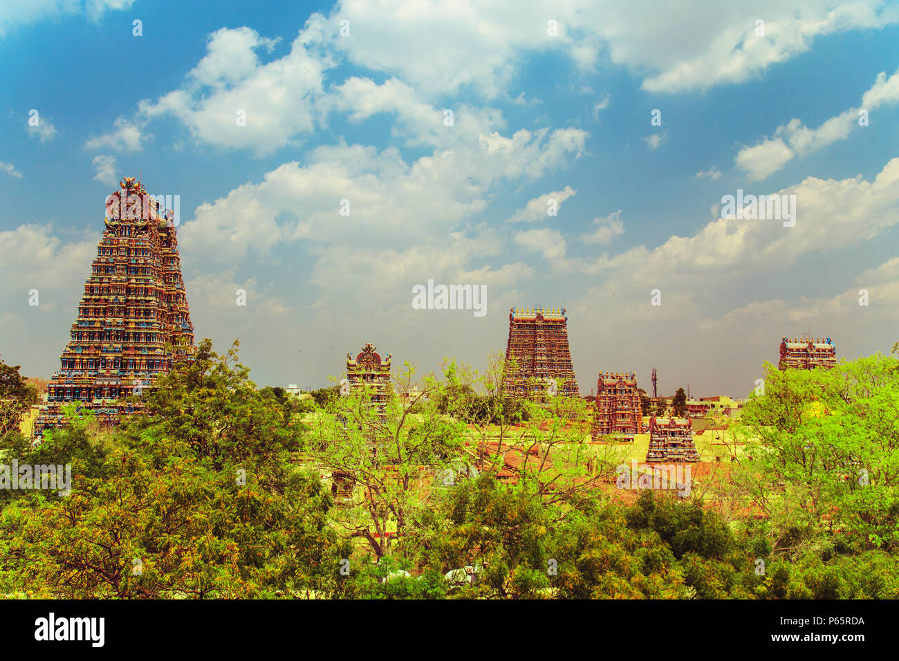The famous temple of Meenakshi. Madurai, Tamil Nadu, India Stock Photo ...