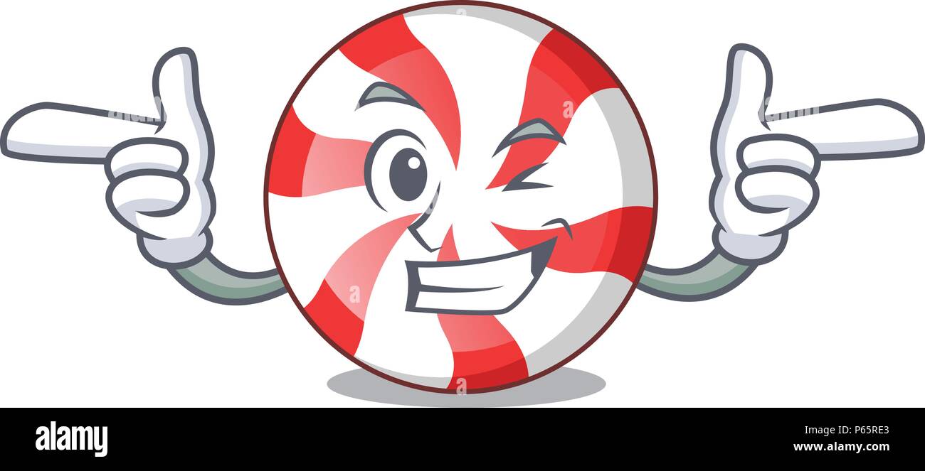 Wink peppermint candy character cartoon Stock Vector Image & Art - Alamy