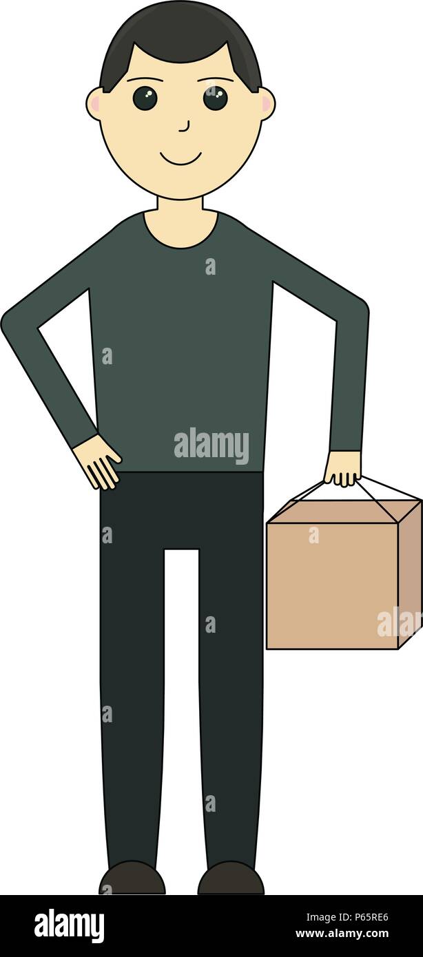 Delivery man. Cartoon character and delivery service isolated on white ...