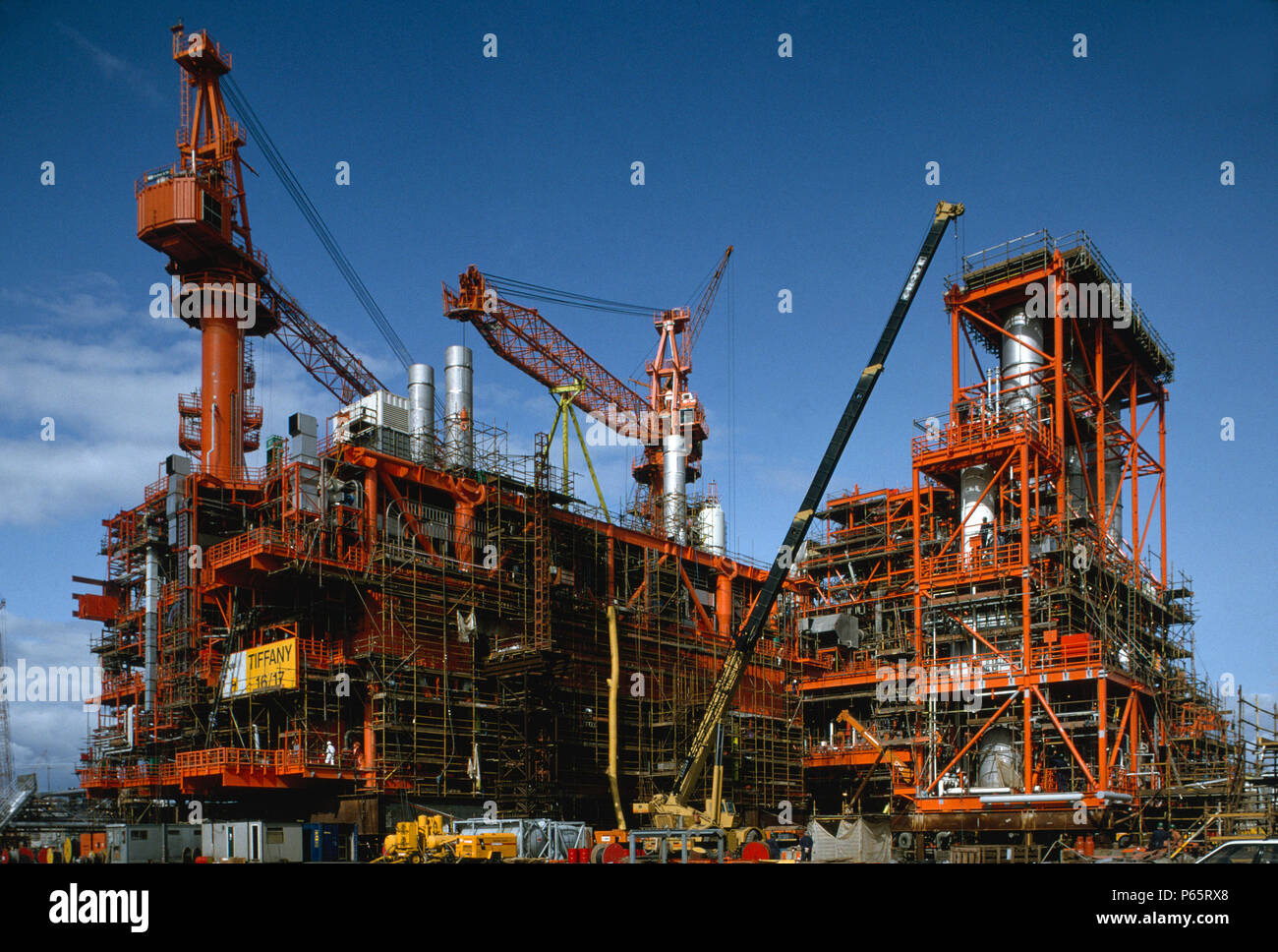 Construction of offshore oil and gas structure. Scotland, United ...