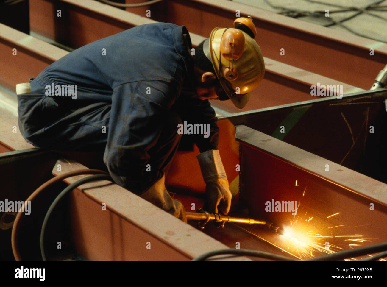 Welding structural steel beams Stock Photo - Alamy