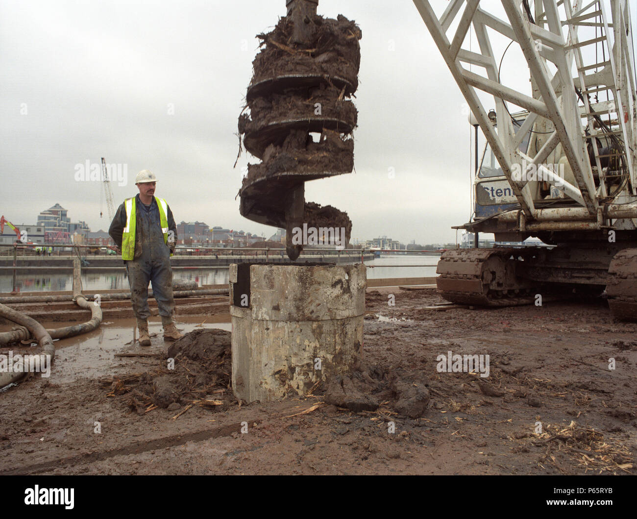Boring for foundation pile Stock Photo - Alamy