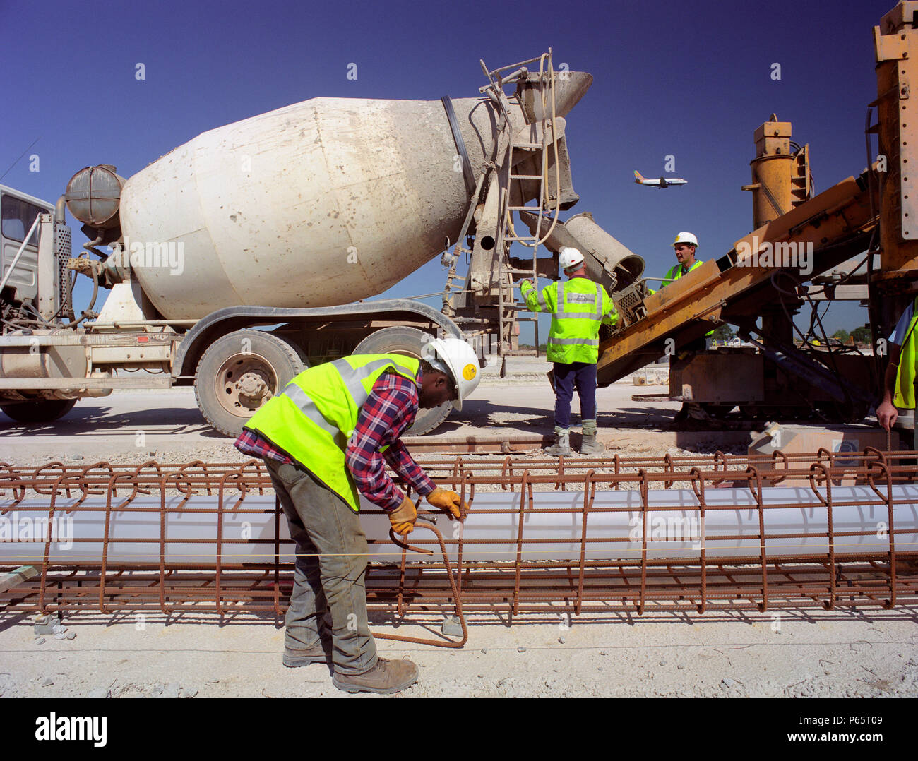 Construction of runway gutter at Manchester Airport's second runway ...