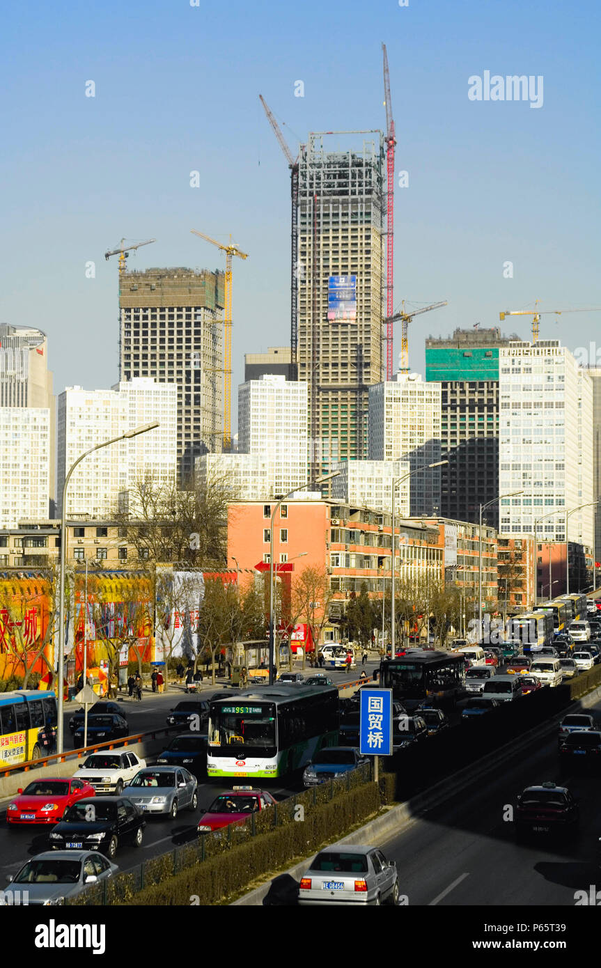 Office block in central business district beijing hi-res stock ...