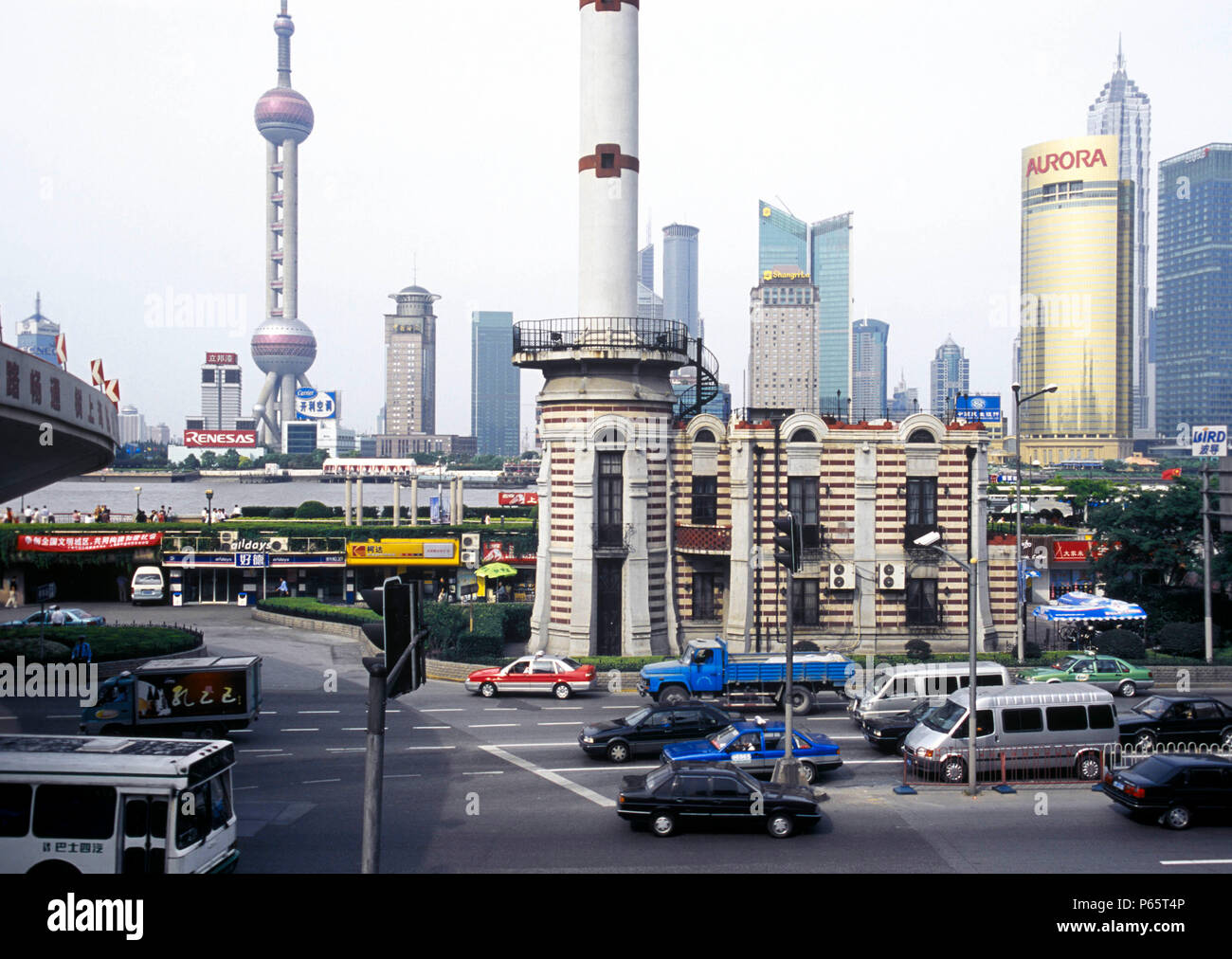 Old and New buildings in Shanghai, China 2005 Stock Photo - Alamy