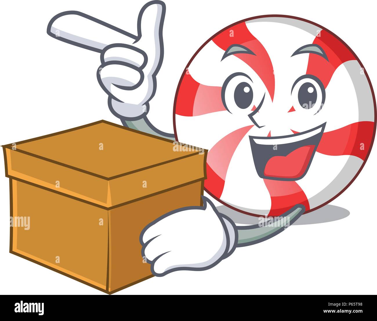 With box peppermint candy character cartoon Stock Vector Image & Art ...