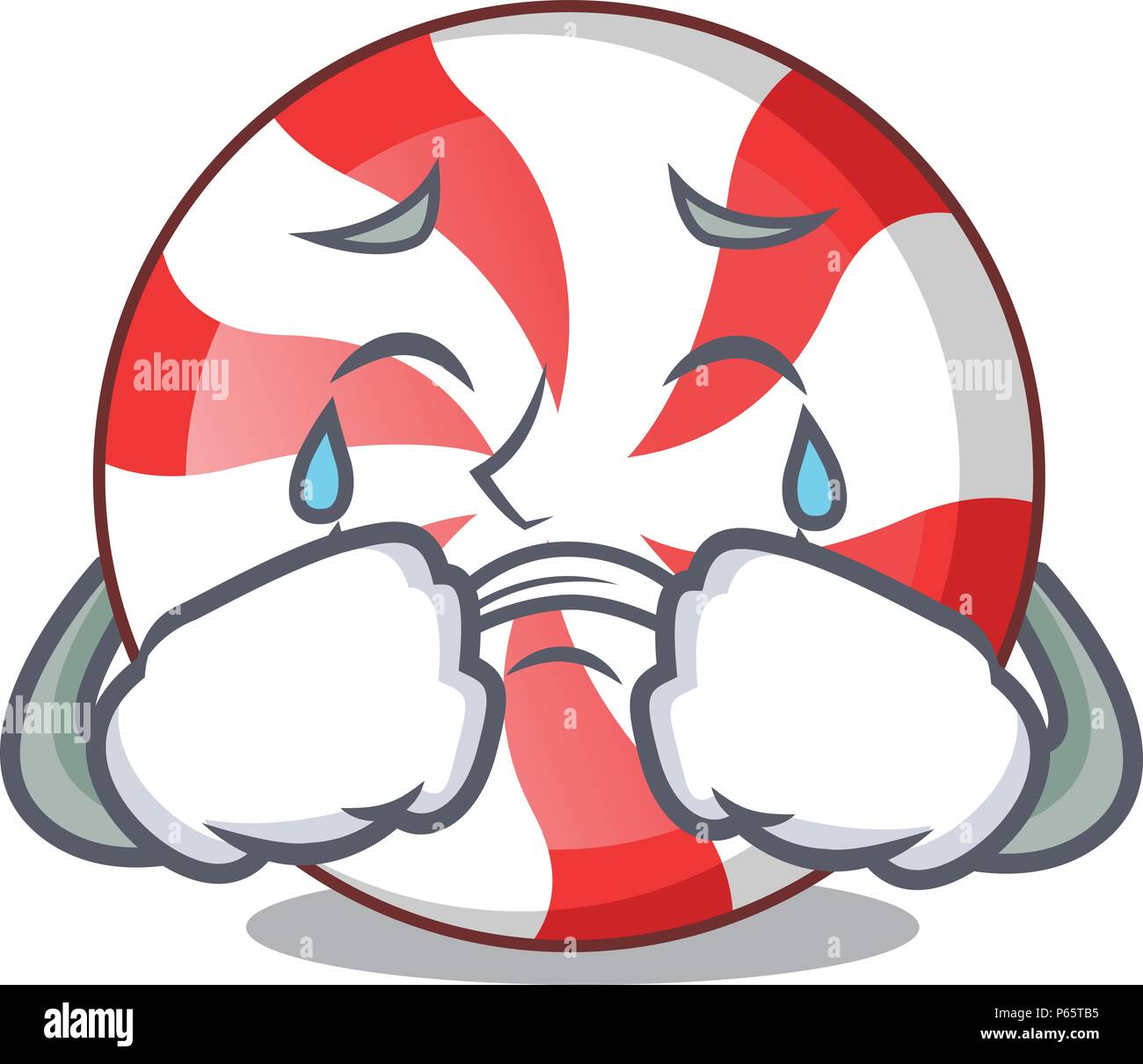 Crying peppermint candy mascot cartoon Stock Vector Image & Art - Alamy