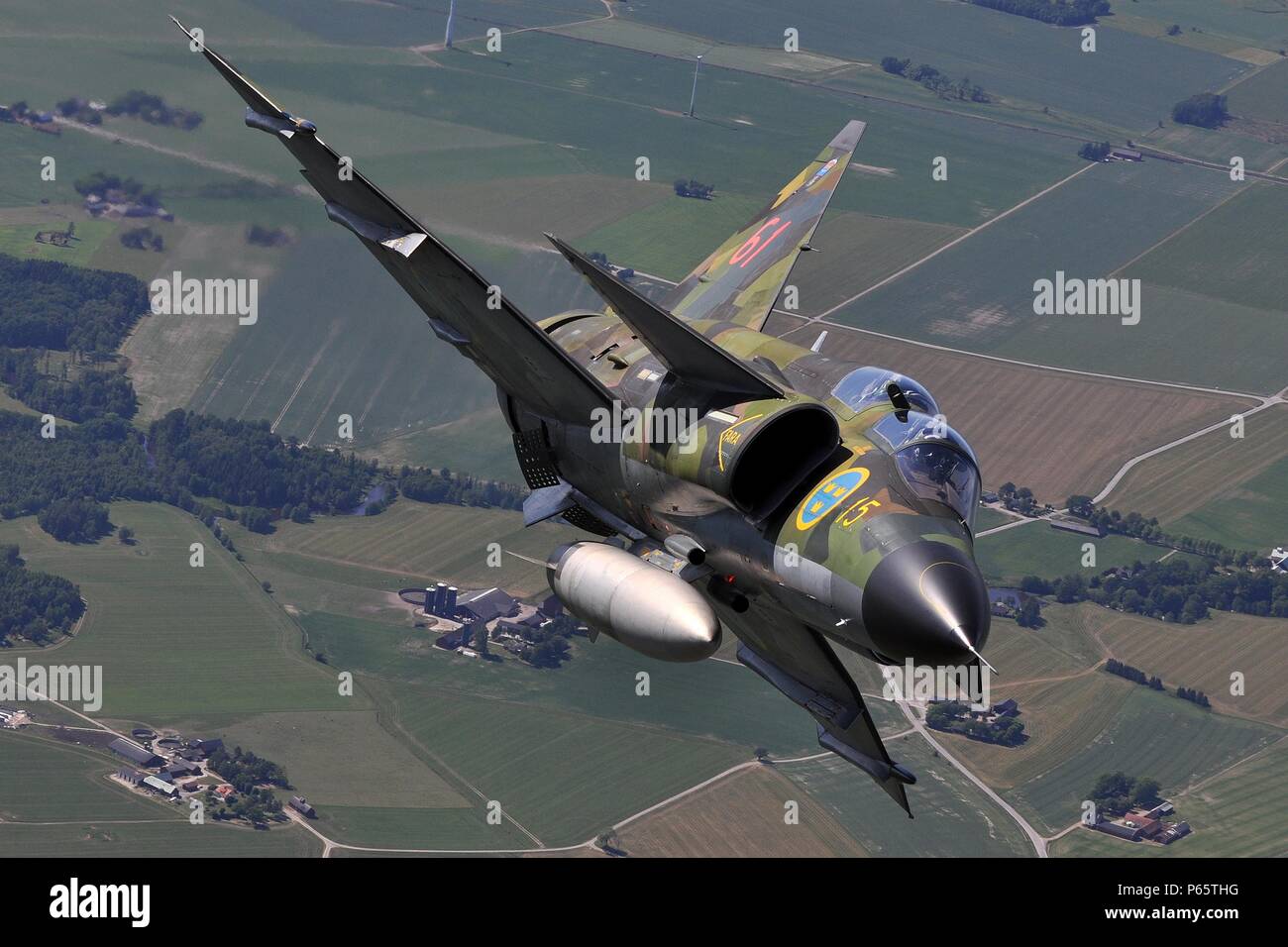 SAAB SK-37E VIGGEN OF THE SWEDISH AIR FORCE HISTORIC FLIGHT Stock Photo ...