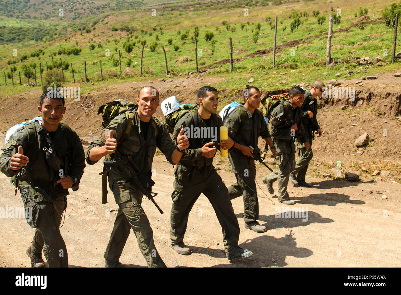 Team Argentina marches up a mountain in Santiago de Tuna, Peru during ...