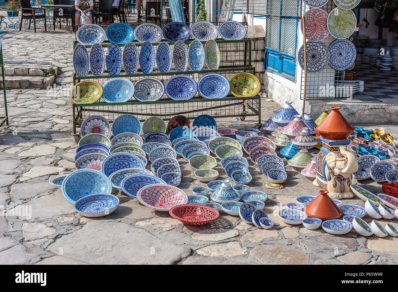 Tunisia, Sousse. The market in the old city (Medina). Famous Tunisian ...