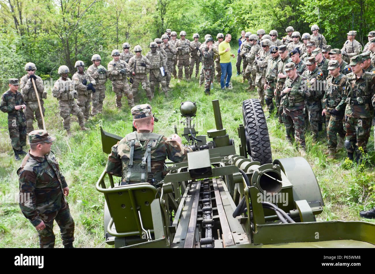 Moldovan Soldiers from the National Land Forces provide an equipment ...