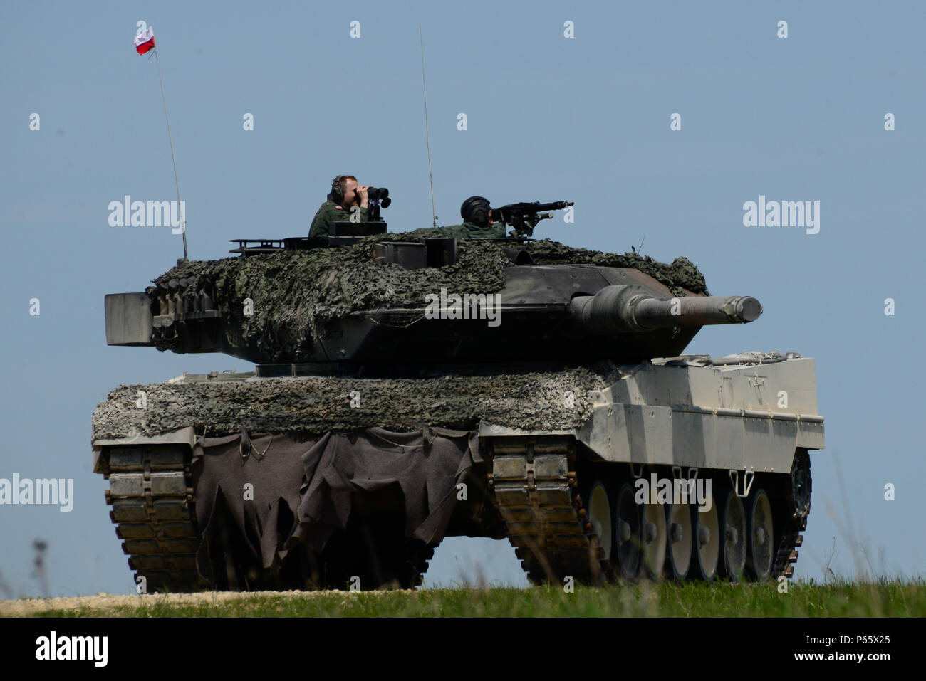 Polish soldiers, assigned to the 34th Armor Cavalry Brigade, conduct a ...