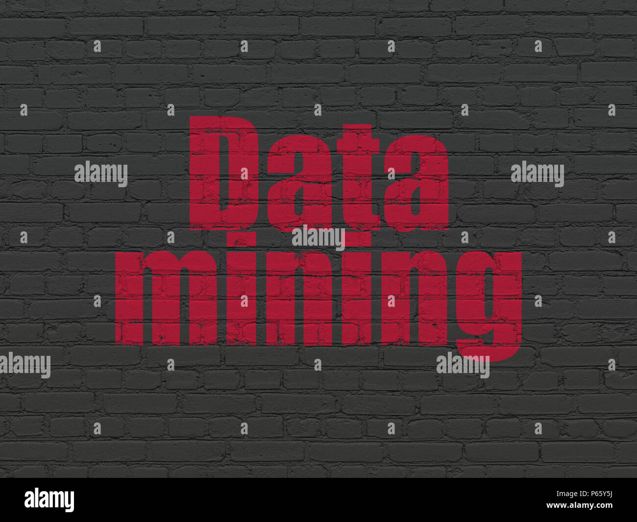 Data concept: Painted red text Data Mining on Black Brick wall background Stock Photo - Alamy