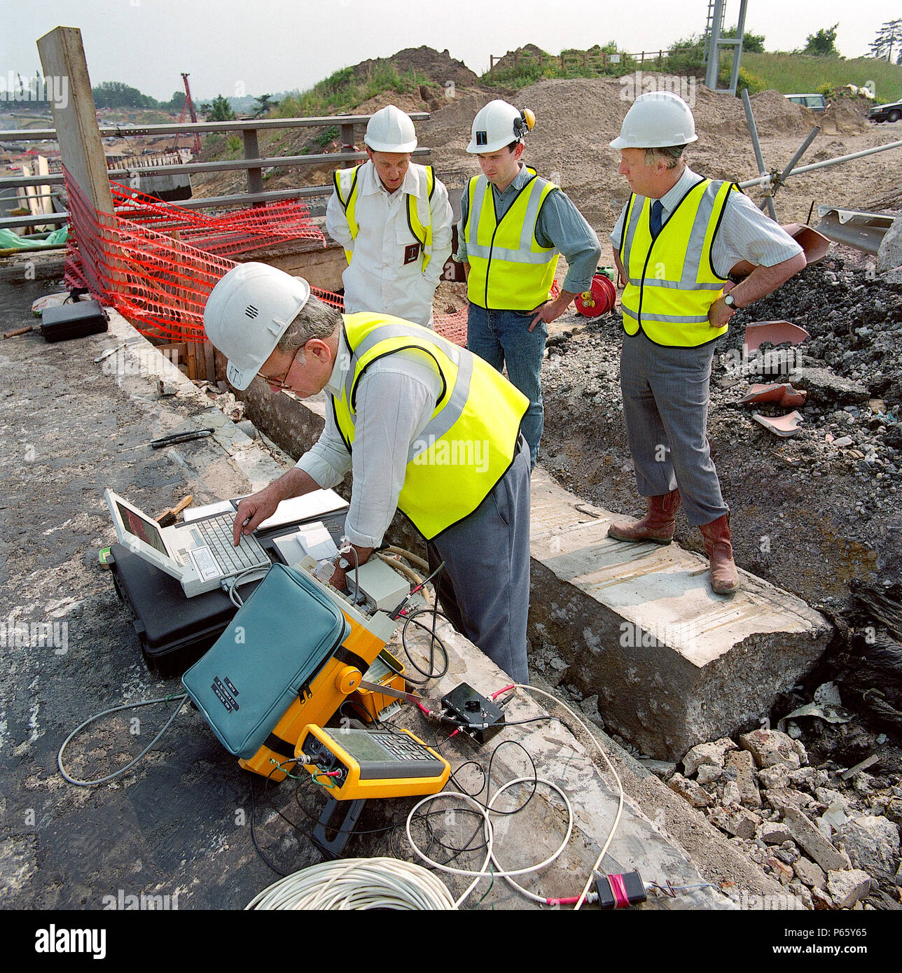Testing equipment on construction site Stock Photo - Alamy