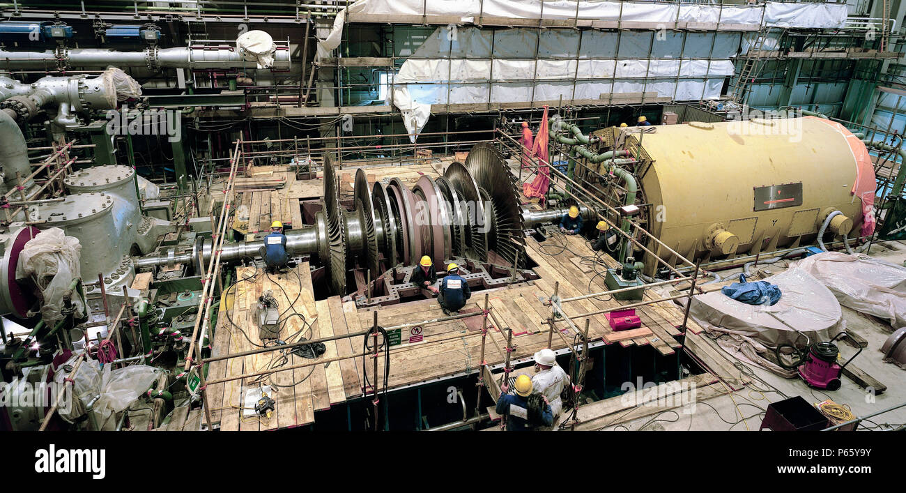 Installing turbine inside power station Stock Photo - Alamy