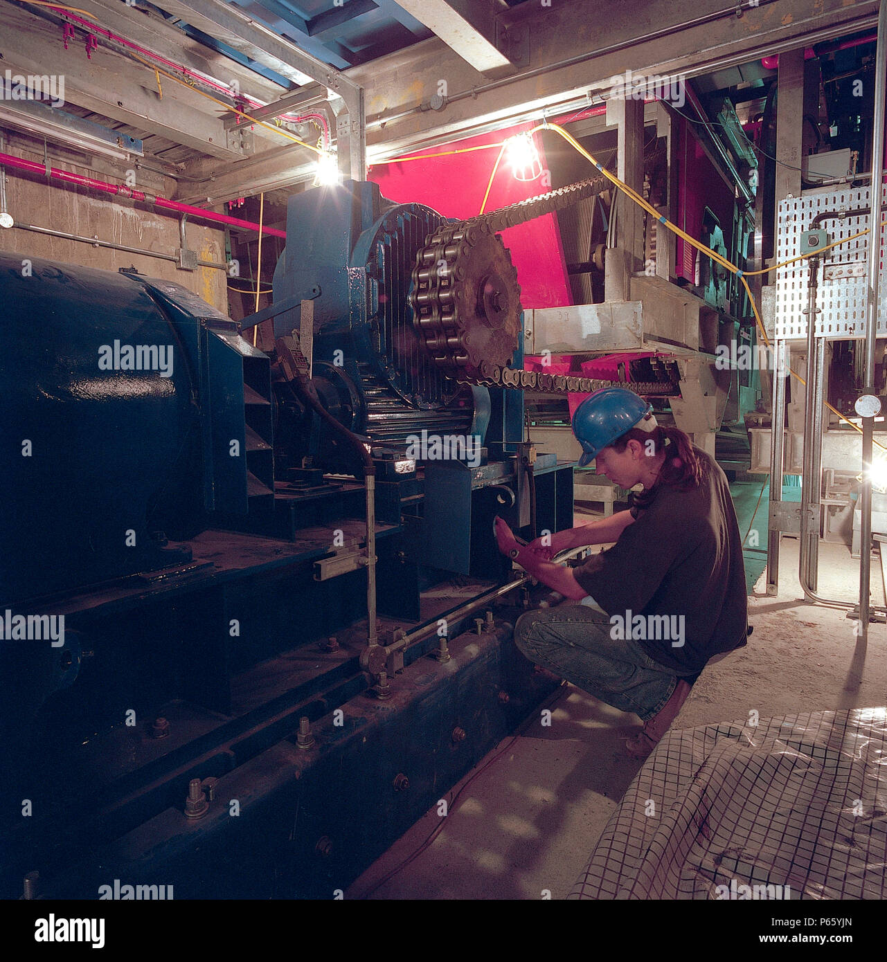 Escalator maintenance during refurbishment of Angel Underground station ...