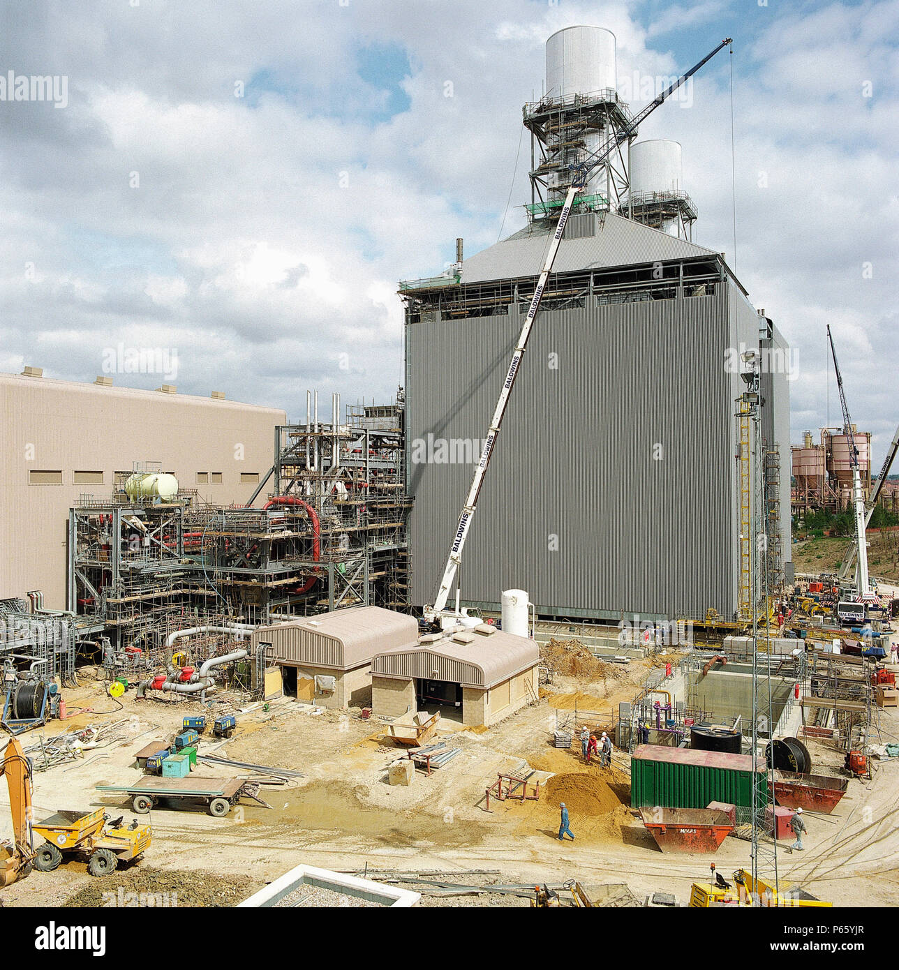 Erection of steel superstructure for the turbine hall at Little Barford ...