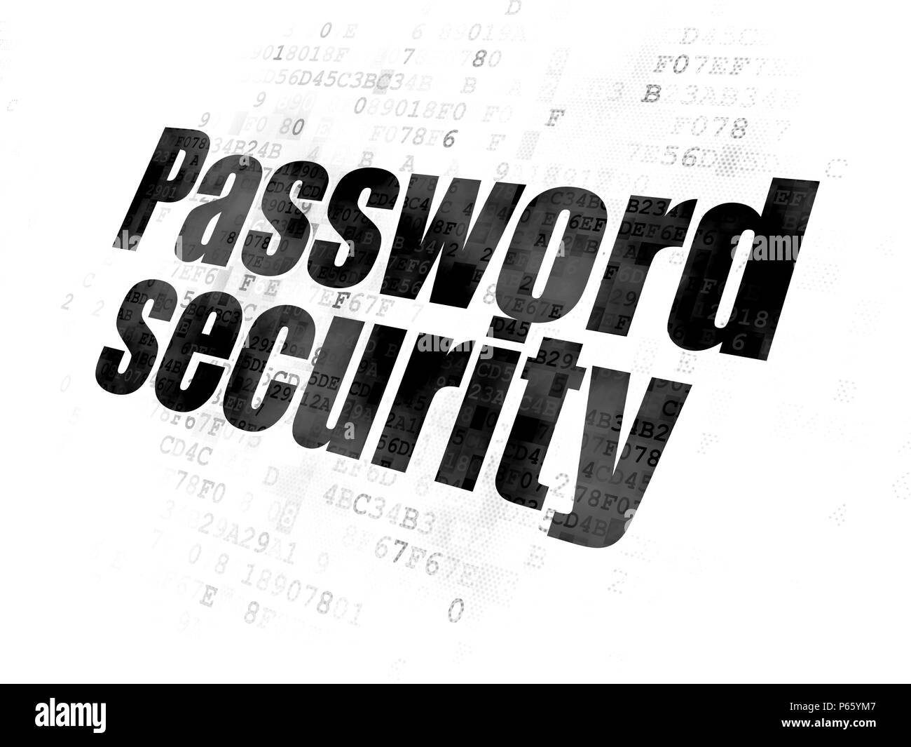 Safety concept: Pixelated black text Password Security on Digital ...