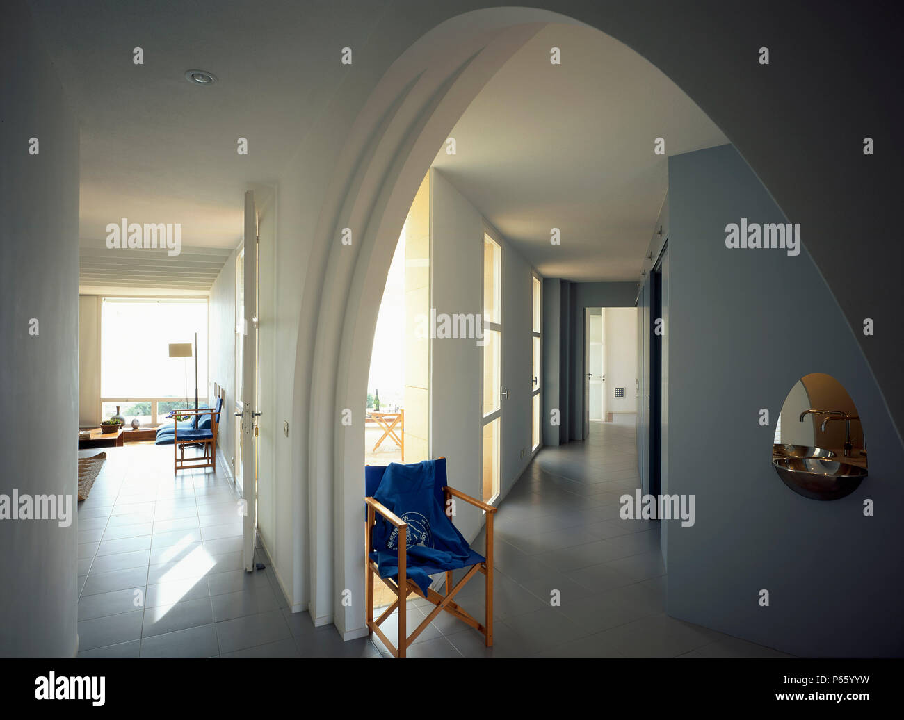 View of a hallway through an arcade Stock Photo - Alamy