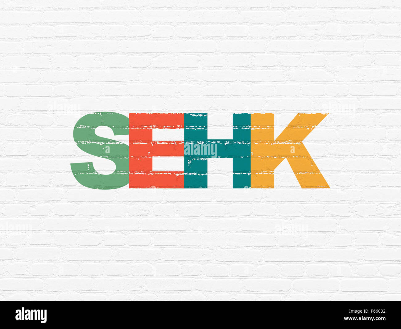 Stock market indexes concept: Painted multicolor text SEHK on White ...