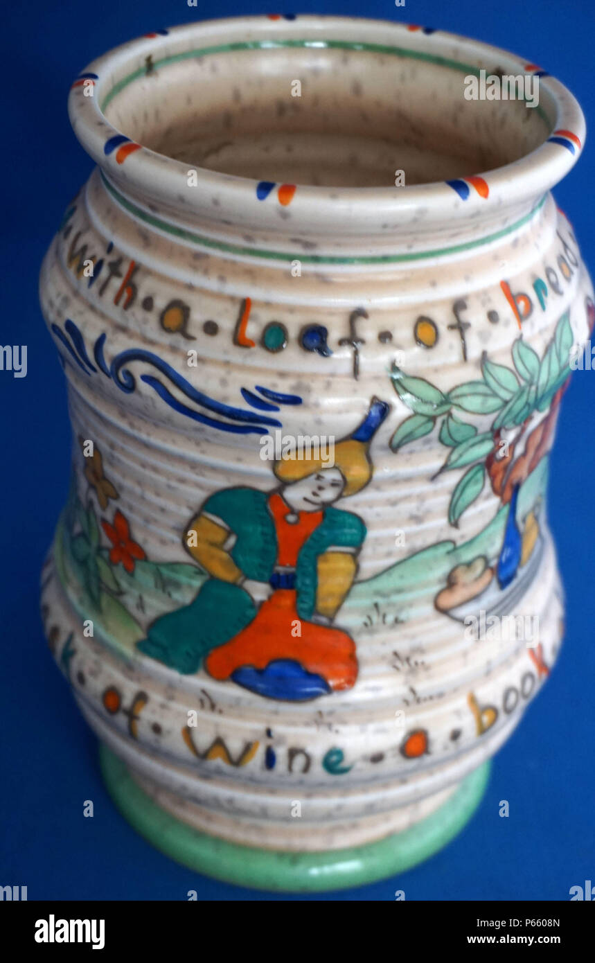 Charlotte Rhead Crown Ducal Art Deco Pottery Omar Pattern Vase Stock ...