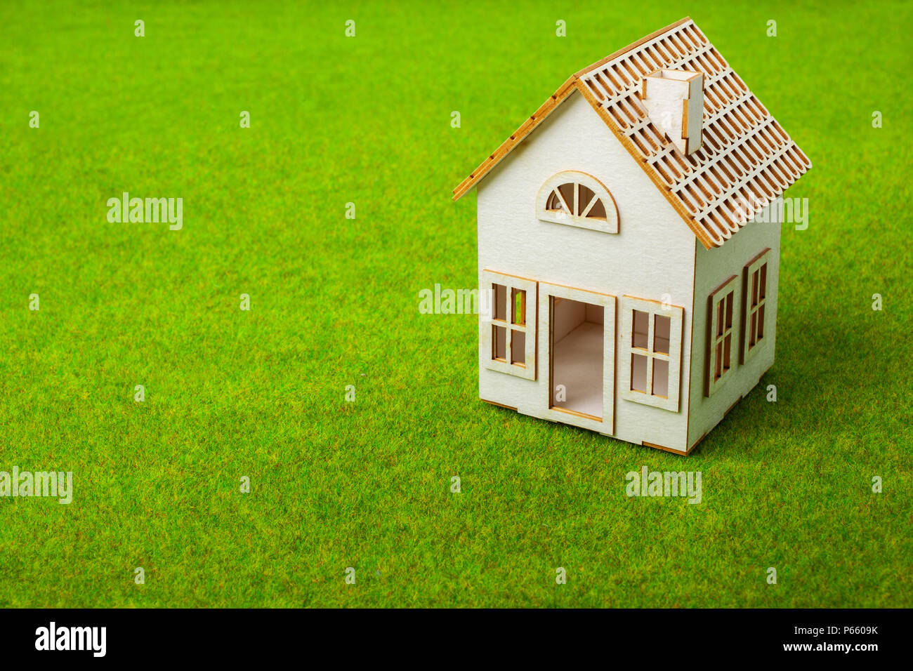 Green grass paper house hi-res stock photography and images - Alamy