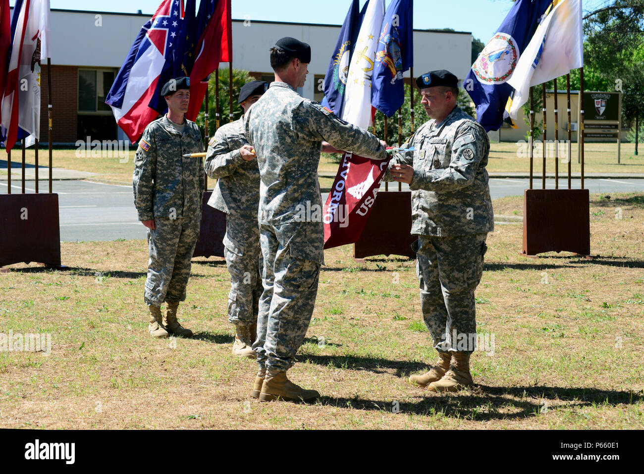 From right, U.S. Army Maj. Charles A. Broomell, outgoing detachment OIC ...