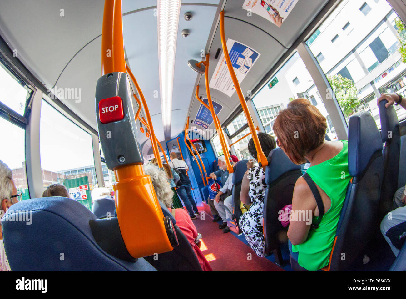 Bus Interior, fisheye view Stock Photo - Alamy