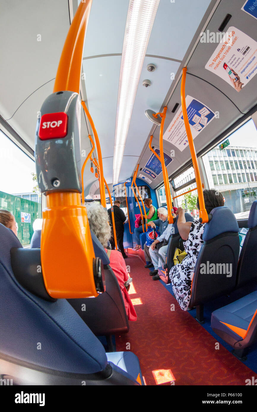 Bus Interior, fisheye view Stock Photo - Alamy