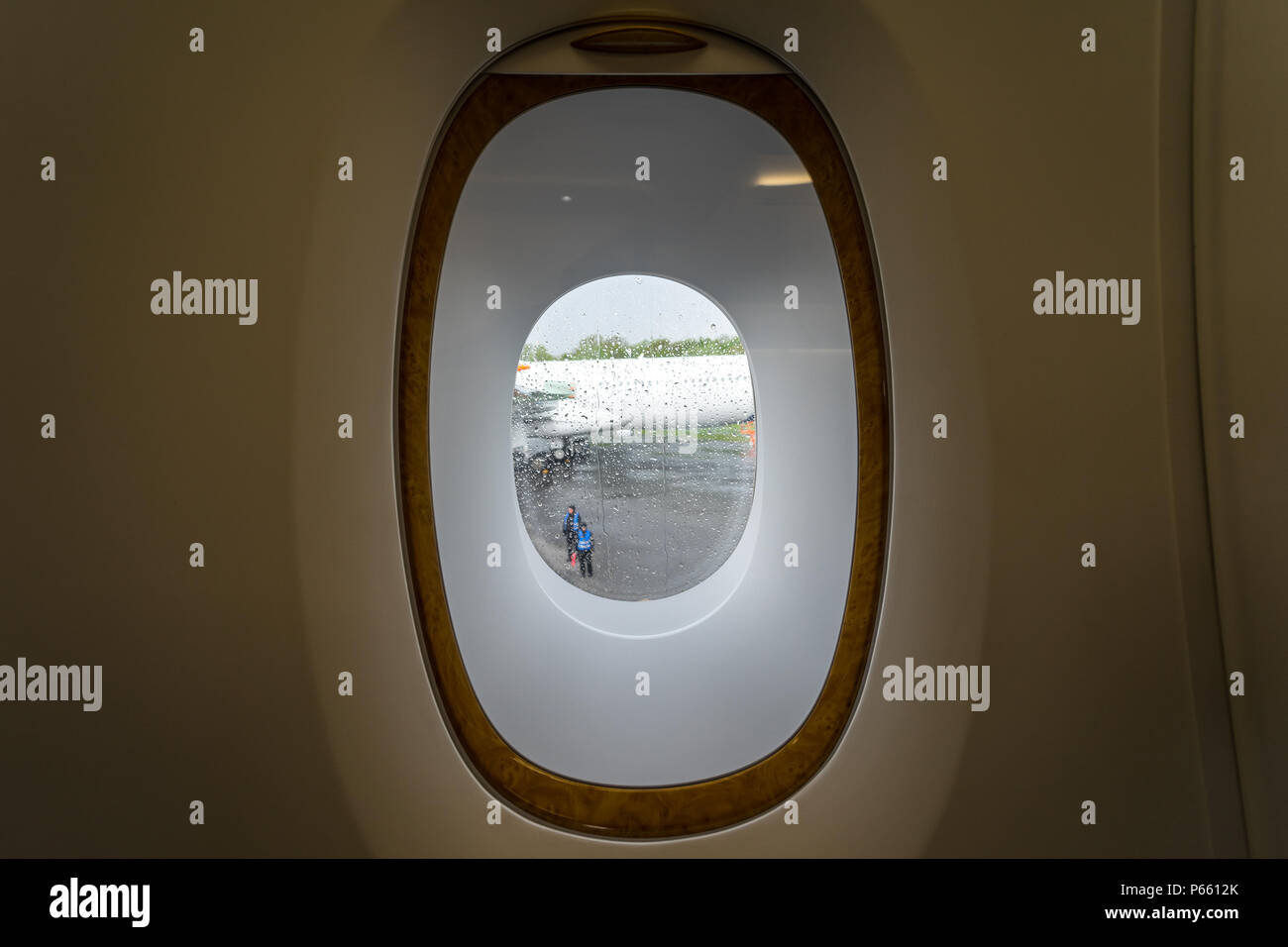 The window in the cabin of passenger aircraft Stock Photo - Alamy