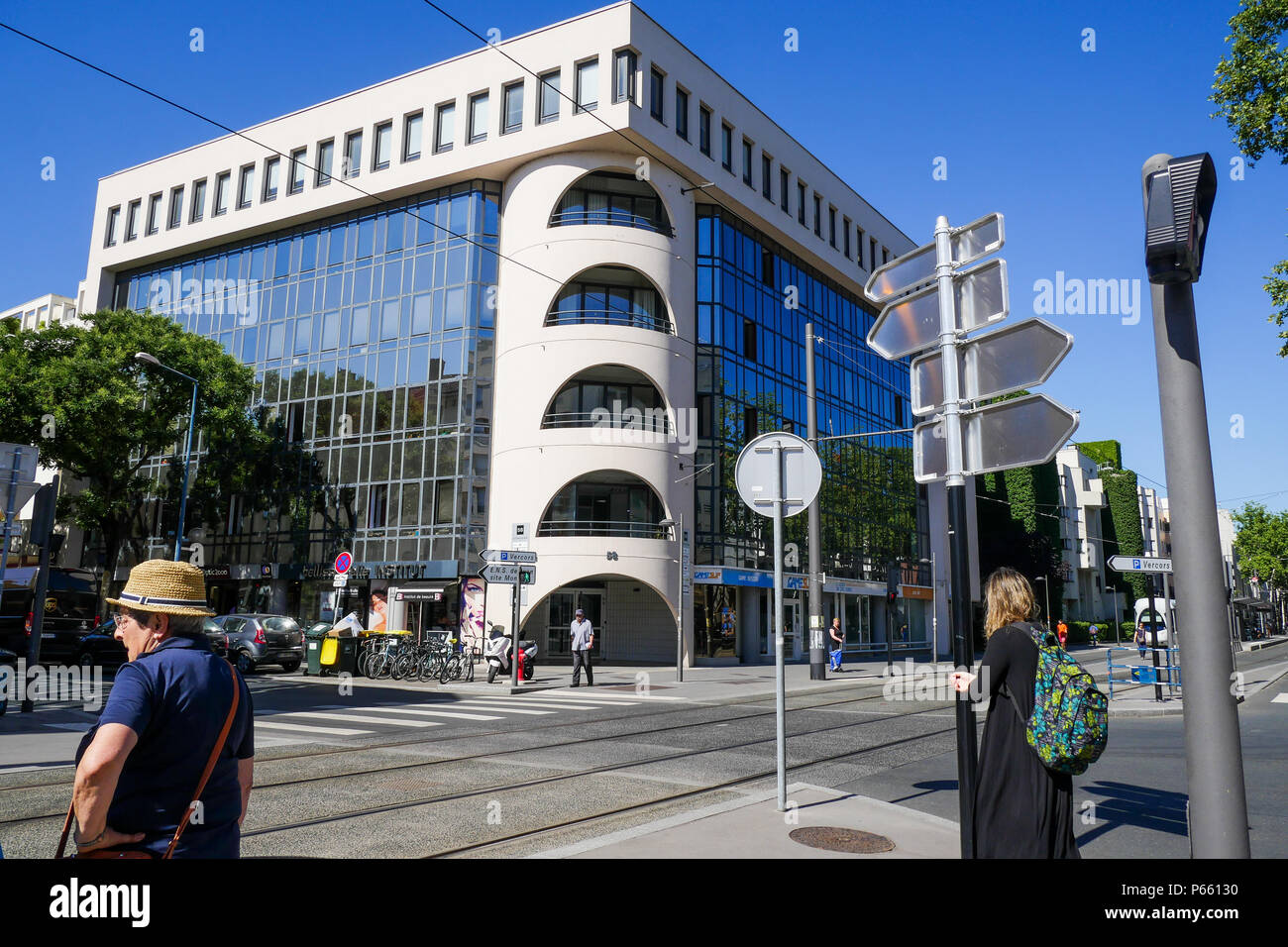 Street view in Gerland district, Lyon, france Stock Photo - Alamy