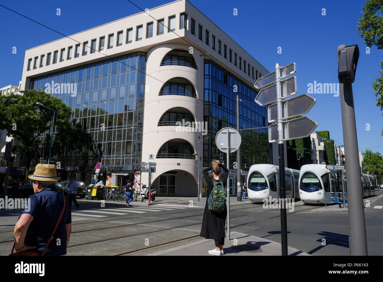 Street view in Gerland district, Lyon, france Stock Photo - Alamy