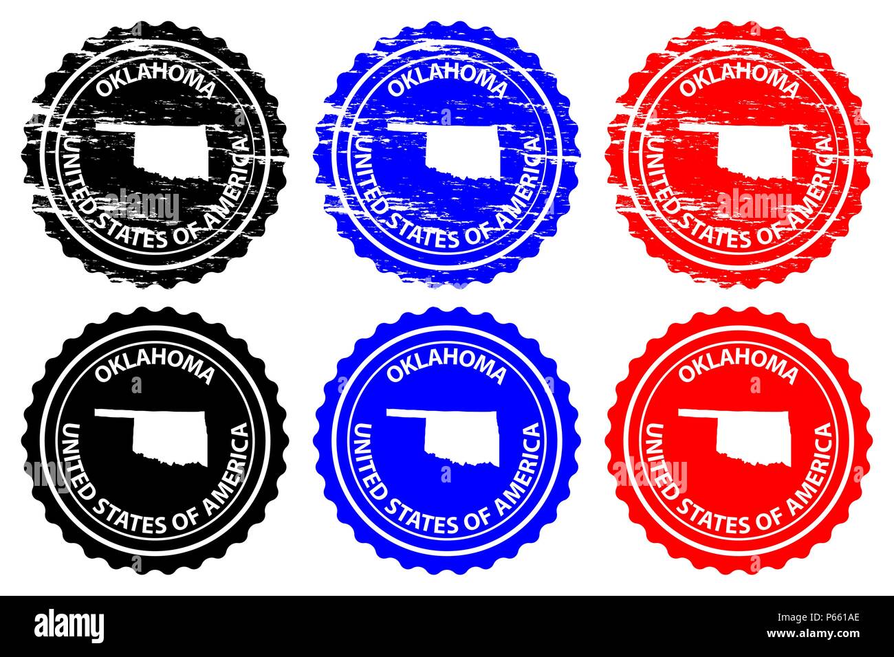 Oklahoma - rubber stamp - vector, Oklahoma (United States of America ...