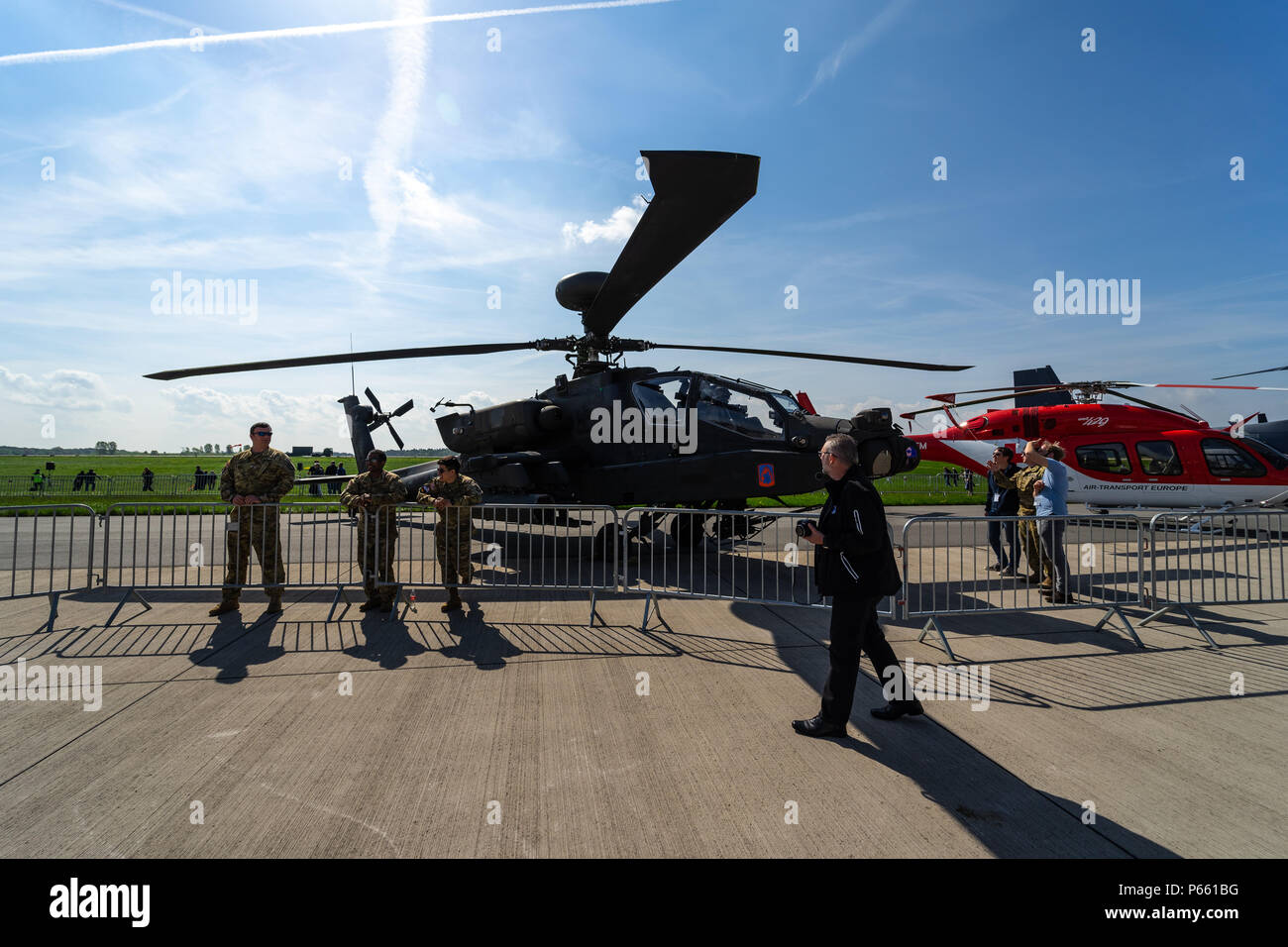 BERLIN, GERMANY - APRIL 27, 2018: Attack helicopter Boeing AH-64D ...