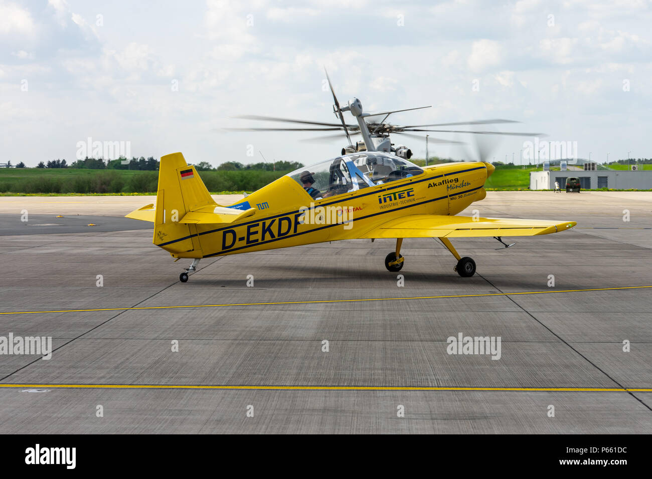 Aerobatic aircraft and glider tug Akaflieg Munchen Mu30 Schlacro on the ...